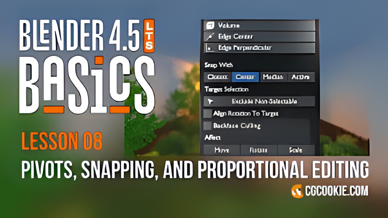 Pivots, Snapping, and Proportional Editing in Blender - BLENDER 4.5 ...